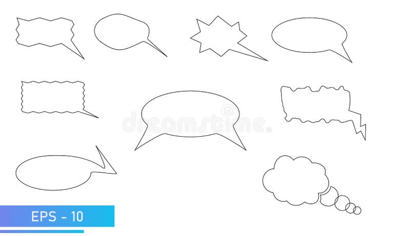 Simple Comics Cloud for Text. Linear Style. Vector Illustration on a ...