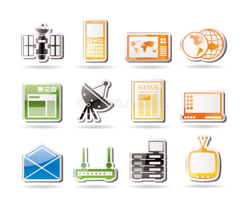 Wireless and Communication Technology Icons Stock Vector - Illustration ... Wireless and Communication Technology Icons Stock Vector - Illustration ...