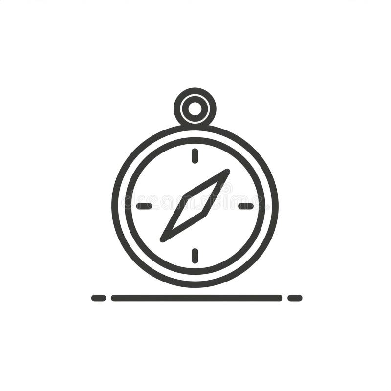 Simple Compass Icon Pointing North, Symbolizing Direction, Guidance and ...
