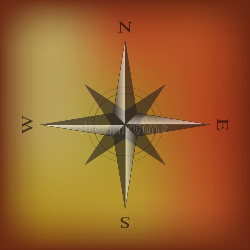 Simple Compass Illustration Stock Vector - Illustration of journey ...