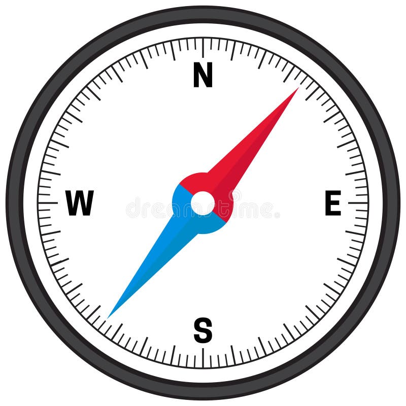 Simple Compass Illustration Isolated on White Background Stock Vector ...