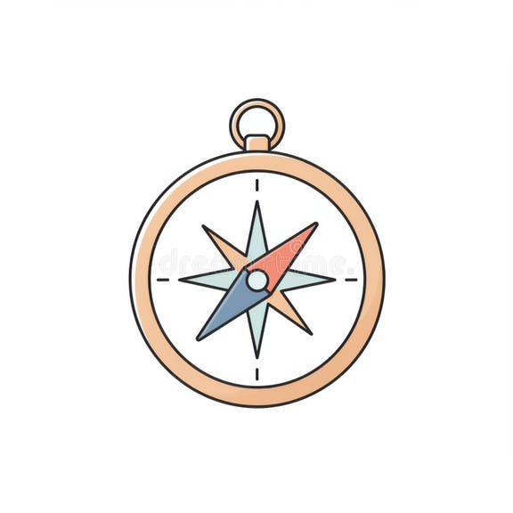 Simple Compass Illustration with Pastel Colors Stock Illustration ...
