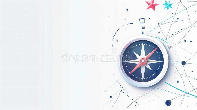 A Simple Compass Illustration with a White Background and Clear Lines ...