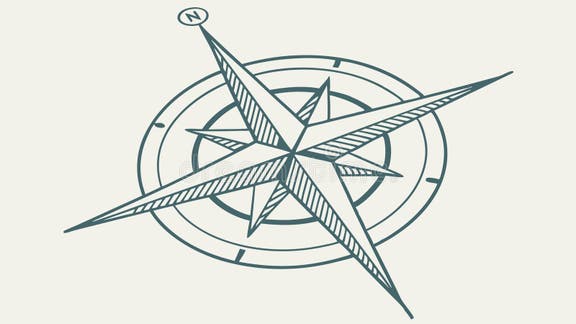 Simple Compass Rose. Navigation and Direction, Vector Design Generative ...