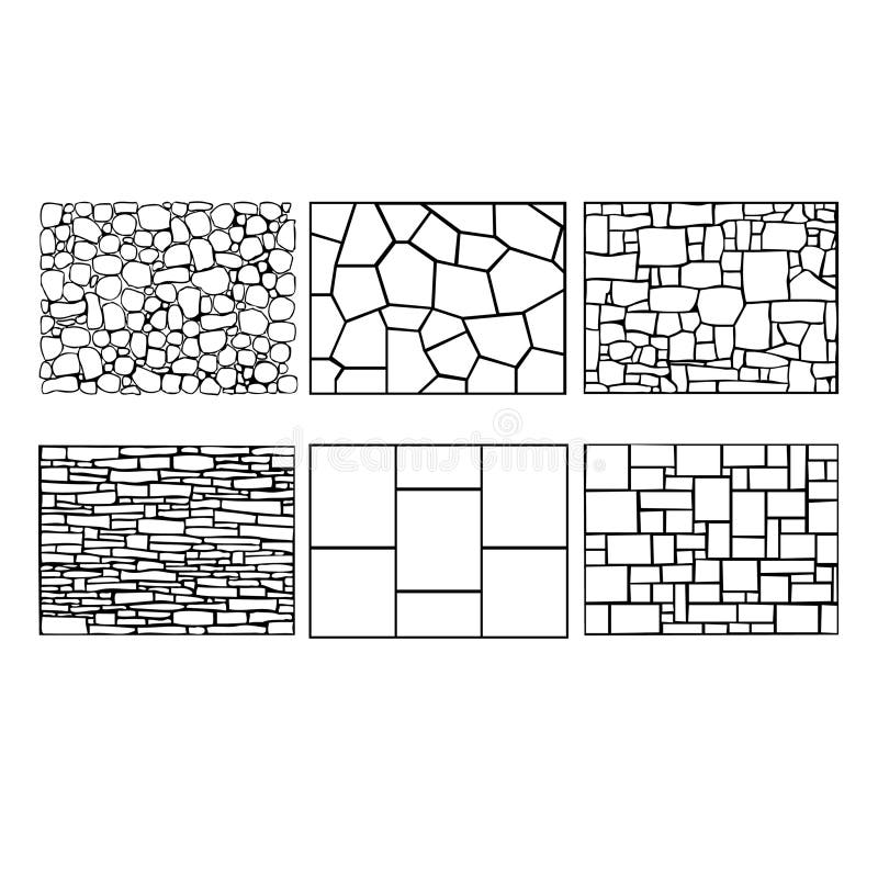 Simple and Complex Stone and Brick Texture. Architectural Details Stock ...