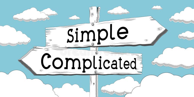 Simple or Complicated - Outline Signpost with Two Arrows Stock ...