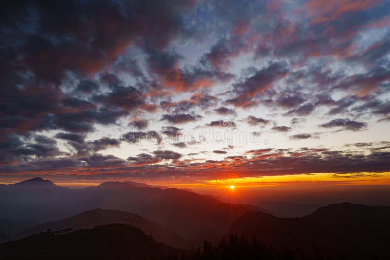 The Sunset Leak from the Gap of Clouds Stock Image - Image of leak ...