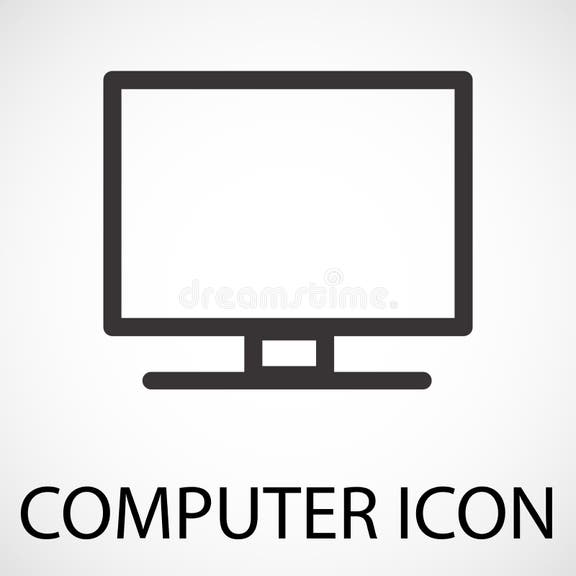 Simple computer icon stock vector. Illustration of simple - 123829742