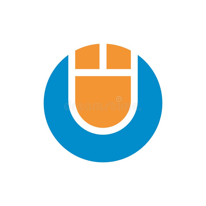 Simple Computer Mouse Logo Icon in Flat Design Style - Vector Stock ...