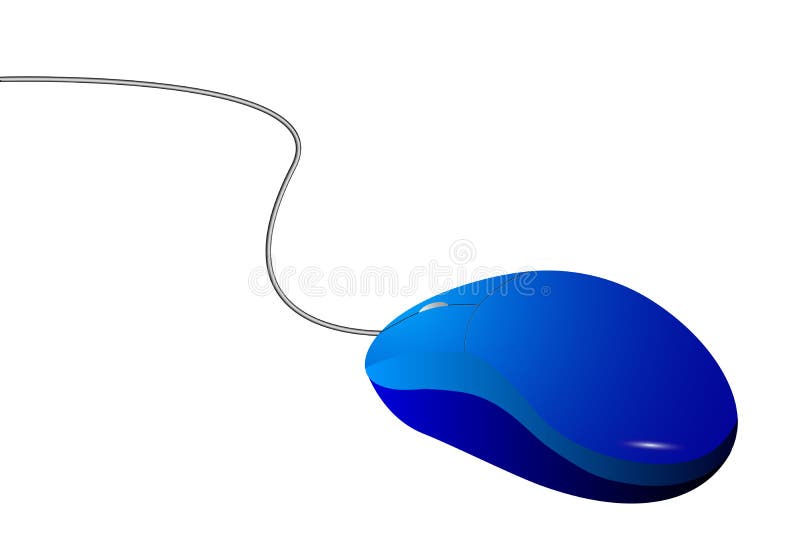 Simple of Computer Wired Mouse, Isolated on White Stock Vector ...