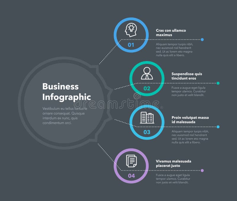 Simple Concept for Business Model Diagram with Eight Steps and Place ...