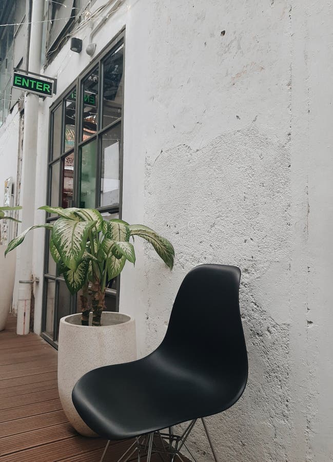 Simple Concept Lounge Chair Relaxing Place in Cafe Stock Photo - Image ...