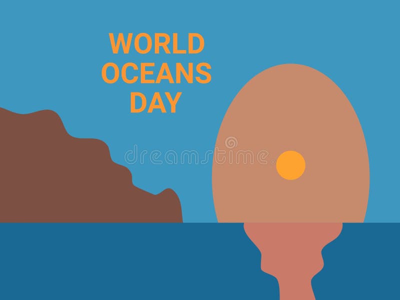 Oceans Day Vector Illustration Flat Design Stock Vector - Illustration ...