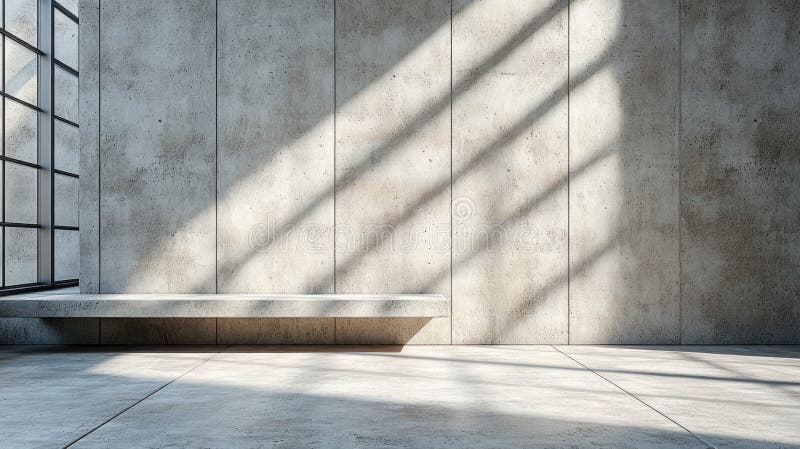 A Simple Concrete Bench Sitting in Front of a Wall, Great for Outdoor ...