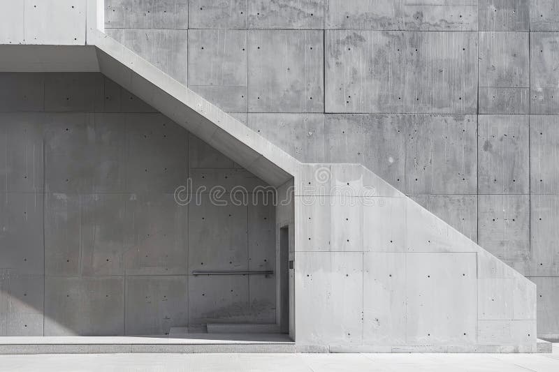 A Simple Concrete Building with a Single Door Positioned in the Center ...