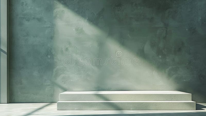A Simple Concrete Platform in Front of a Wall with a Blank Background ...