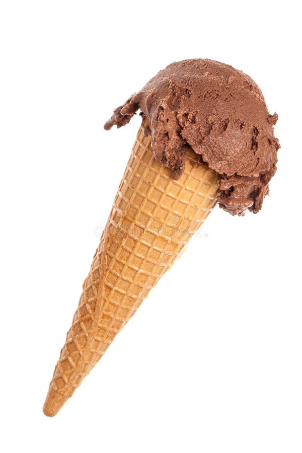 Simple Cono De Helado De Chocolate Diagonal Sobre Fondo Blanco Imagen ...