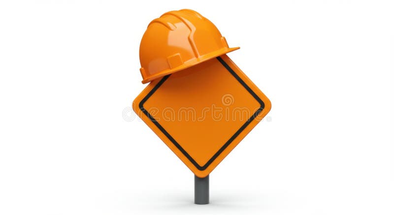 Simple Construction Symbol with Helmet, Isolated on White Stock ...