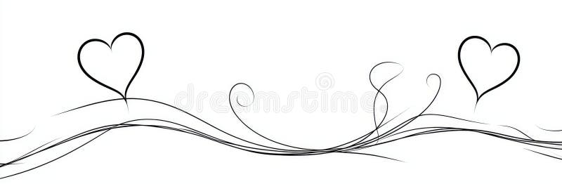 A Simple, Contemporary Design of Two Hearts Joined by a Continuous Line ...