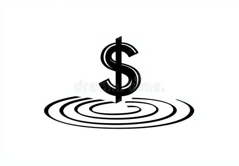 A Simple Continuous Line Drawing of a Dollar Sign Isolated on White ...