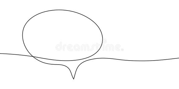 A Simple Continuous Line Drawing of a Speech Bubble with a Flowing ...