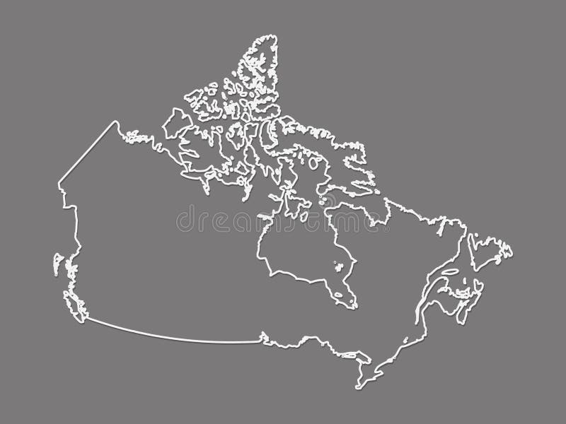 A Simple and Cool Black and White Canada Map with Outlines Stock Vector ...