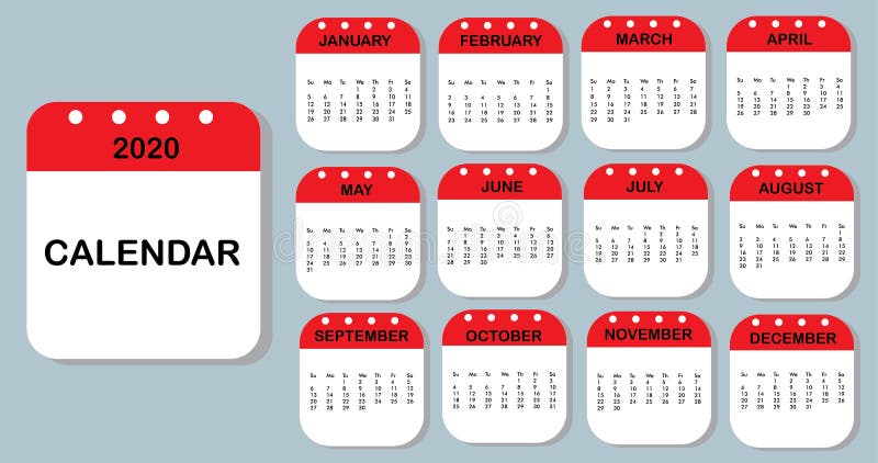 A Simple 2020 Calendar Design Stock Vector - Illustration of design ...