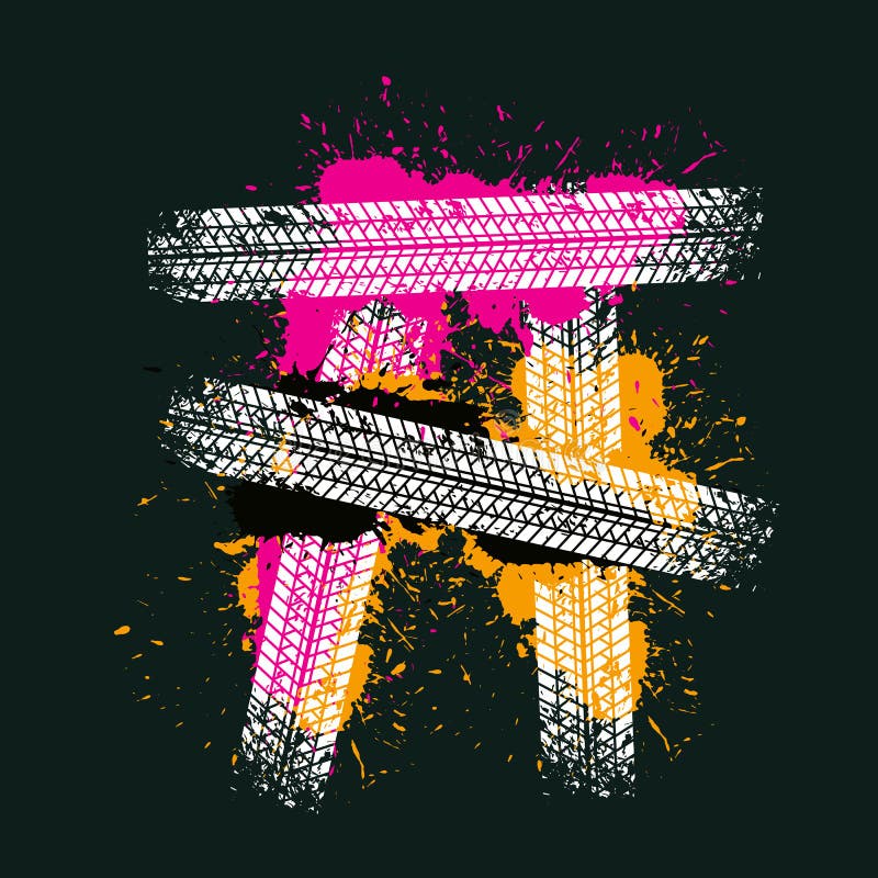 Simple Cool Vehicle Tire Tracks Abstract Background Stock Vector ...