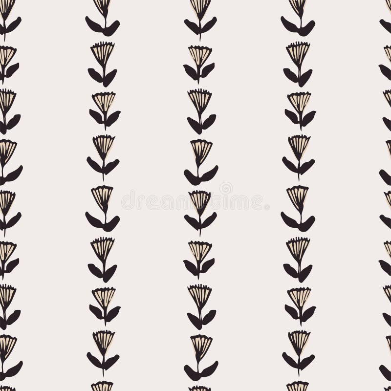 Micro Floral Stripe Seamless Vector Pattern. Stock Vector ...