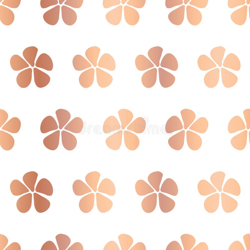 Copper Foil Flower Bouquet Seamless Vector Border. Rose Gold Floral ...