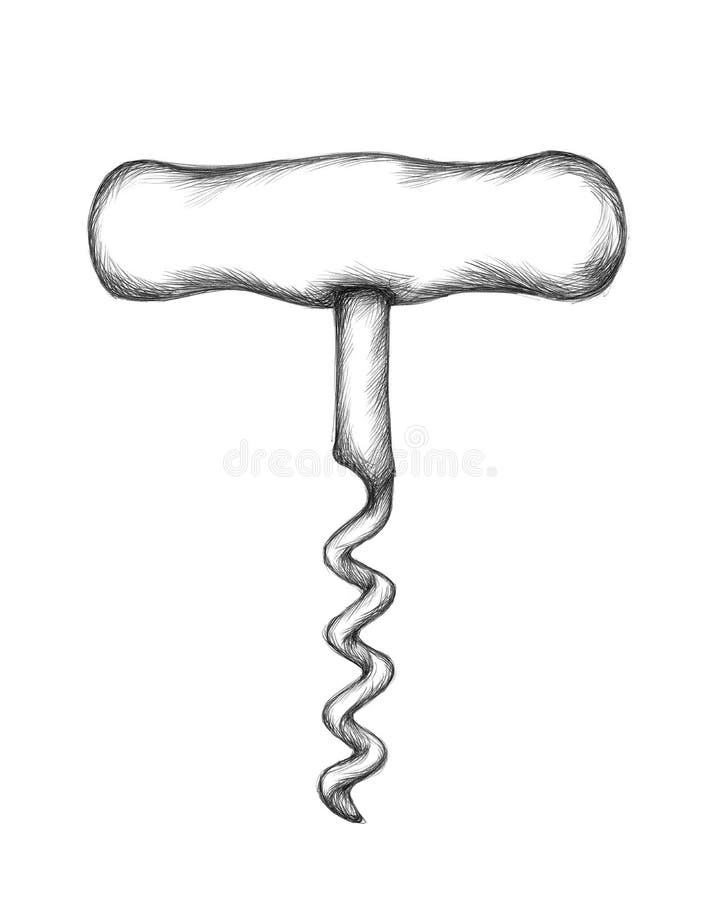 Simple corkscrew stock illustration. Illustration of metal - 92767798