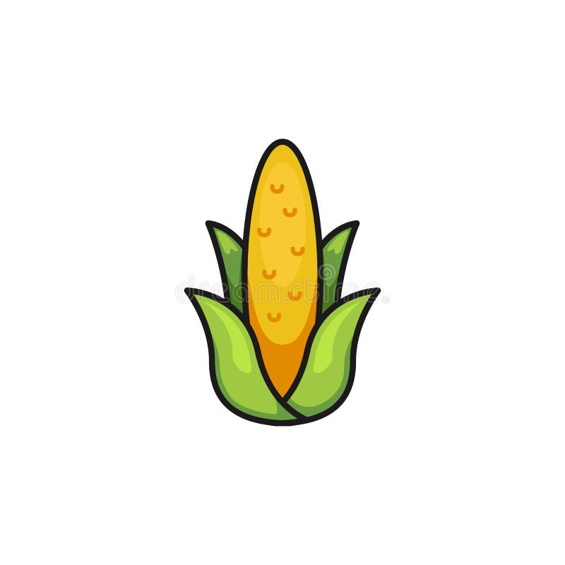 Simple Flat Corn Logo Icon Symbol Illustration Vector Stock Vector ...