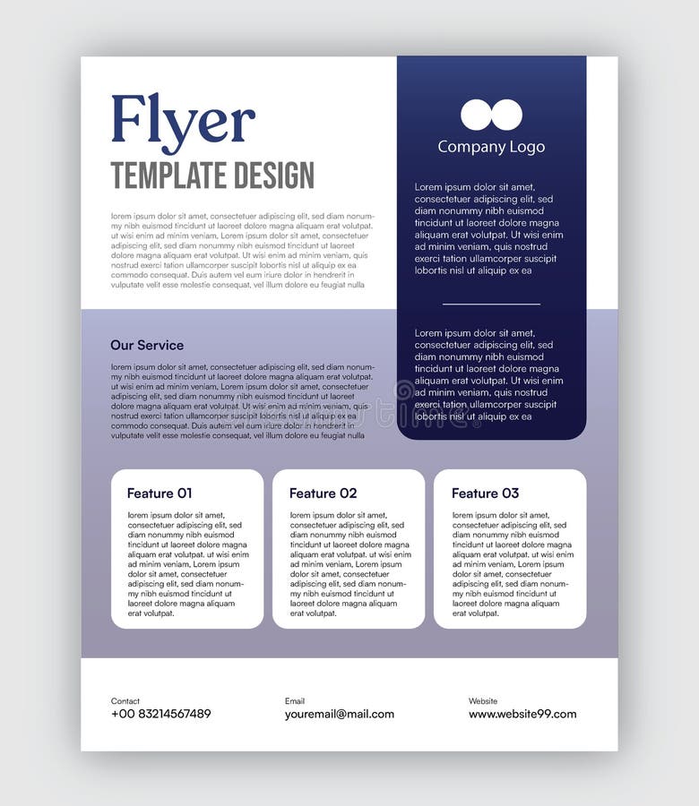 Blue Flyer Template Corporate Designs Stock Vector - Illustration of ...