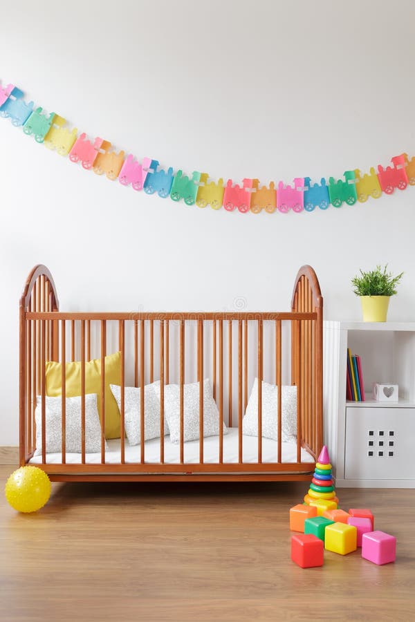 Simple Cot in Light Interior Stock Image - Image of domestic, indoors ...