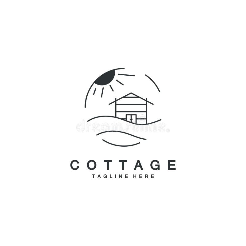 Simple Cottage Logo Icon Vector Stock Illustration - Illustration of ...