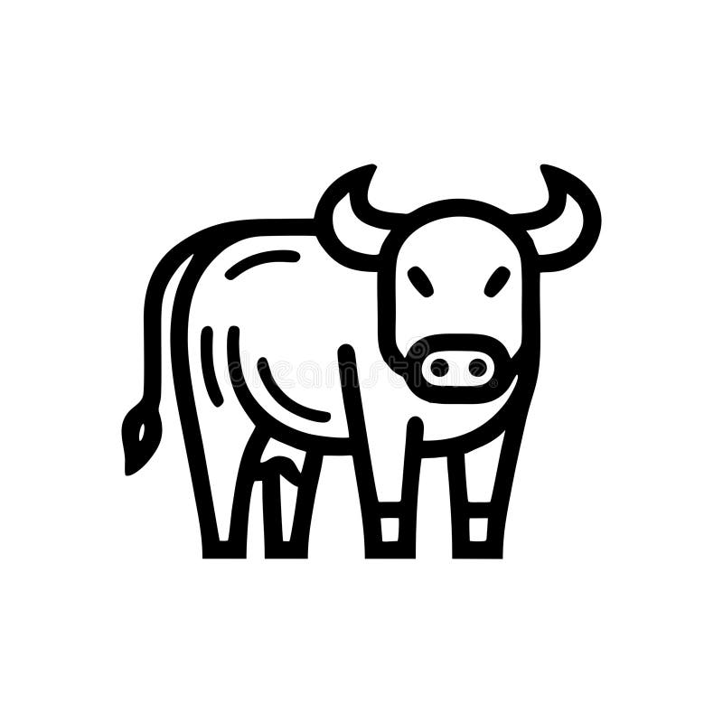 Simple Cow and Bull Vector with Minimalist and Modern Design Stock ...