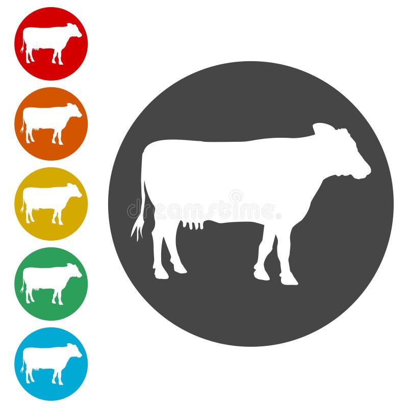 Simple Cow silhouette icon stock illustration. Illustration of hoofed ...