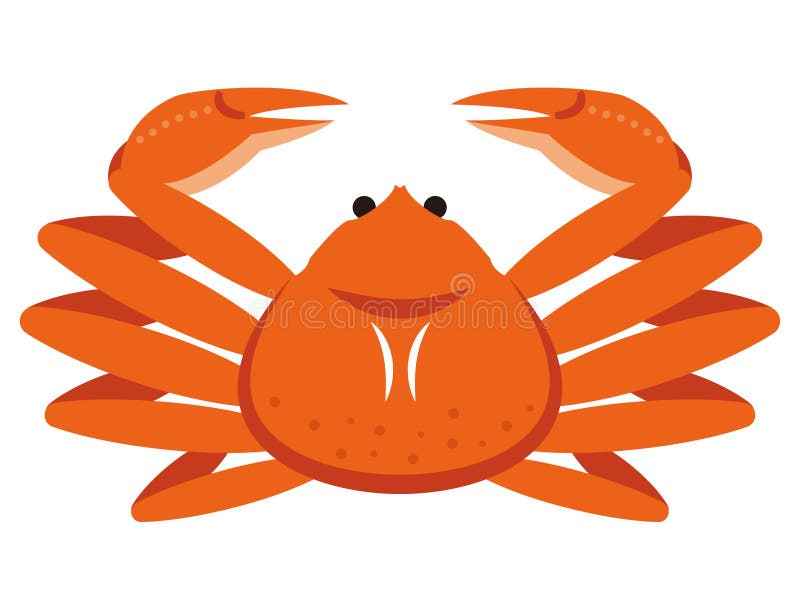Simple Crab Illustration on White Background Stock Vector ...