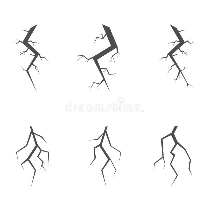 Simple crack set stock vector. Illustration of vector - 89519239