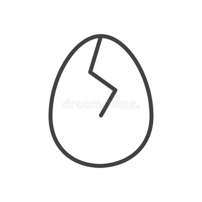 Simple Cracked Egg Icon Representing Breakage or Fragility Stock Vector ...