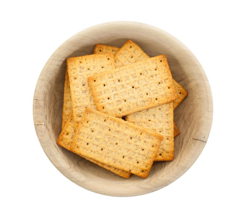 Simple Crackers in a Wooden Bowl Stock Photo - Image of life, detail ...