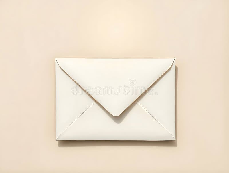 Simple Cream Colored Envelope on a Soft Beige Background, Minimalist ...
