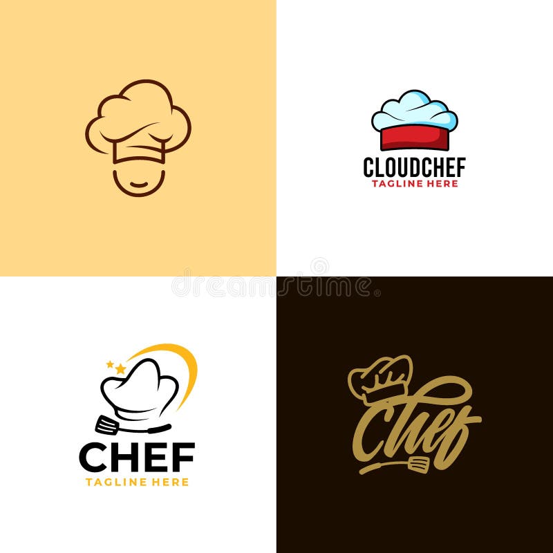 Simple and Creative Flat Chef Logo Design Vector Template Stock ...