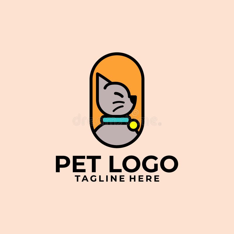 Simple and Creative Flat Pet Logo Design Vector Template Stock ...