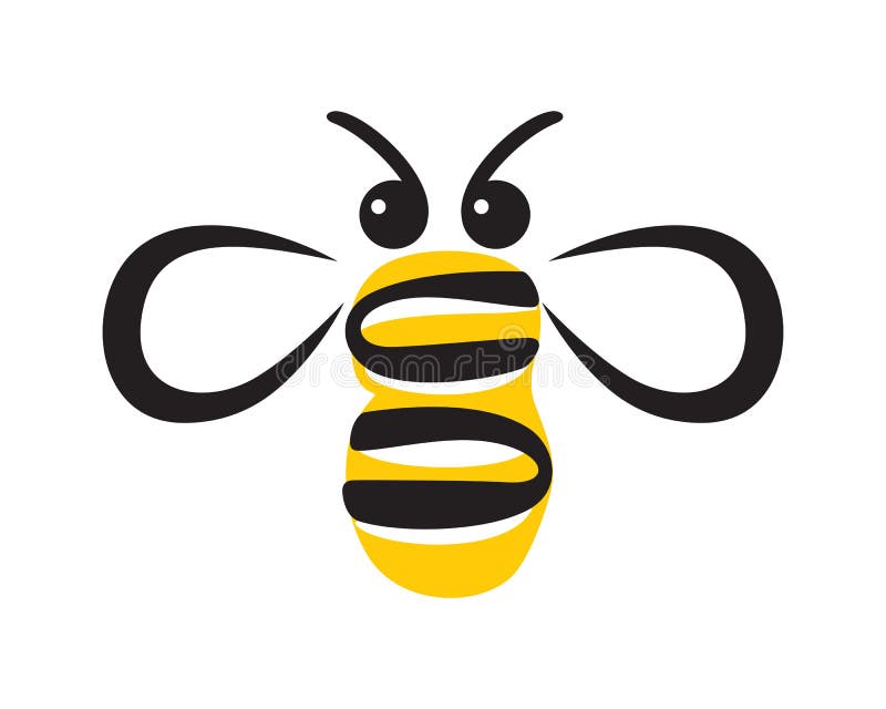 Simple and Creative Flying Bee Symbol Stock Vector - Illustration of ...