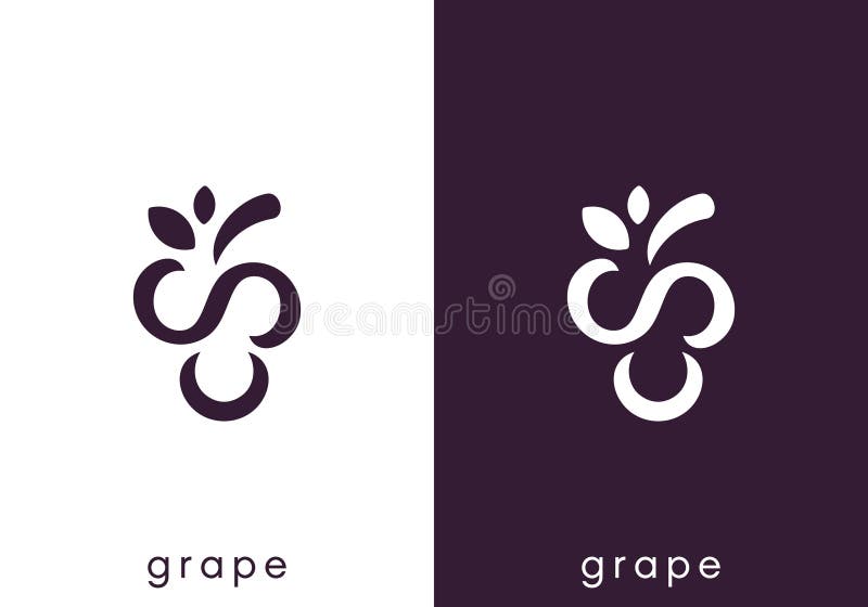 Simple Creative Fruit Grape Logo Design Vector Stock Vector ...