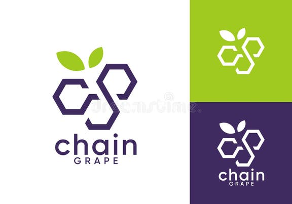 Simple Creative Grape Chain Logo Design Vector Stock Vector ...