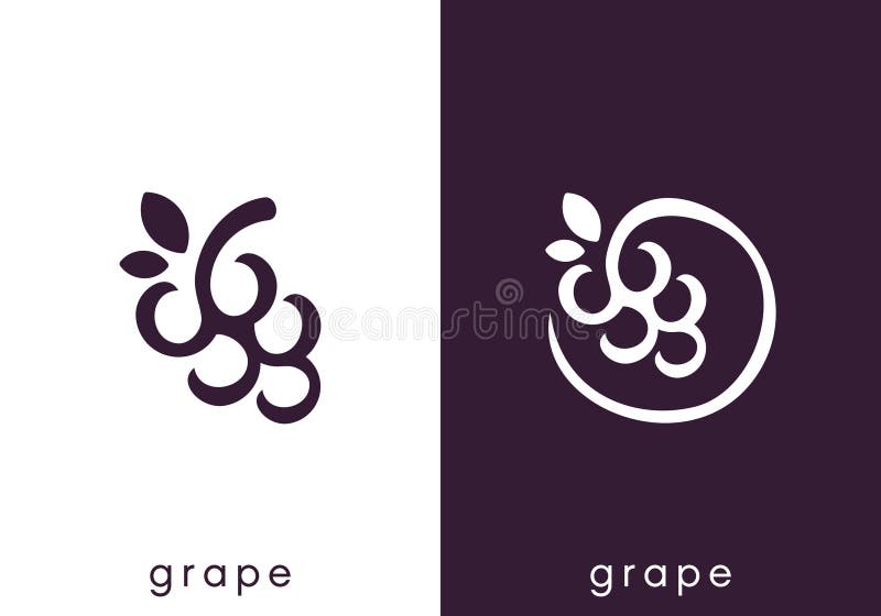 Simple Creative Grape Logo Design Vector Stock Vector - Illustration of ...