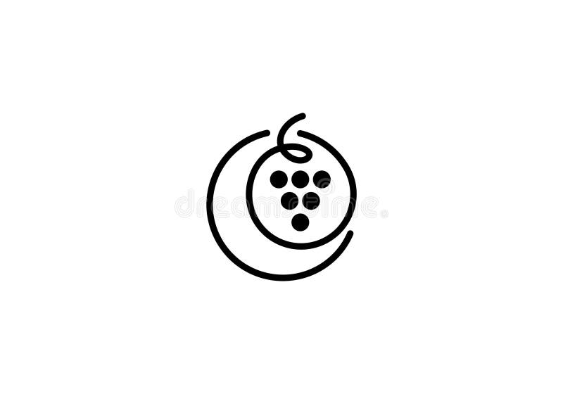 Simple Creative Grape Logo Design Vector Stock Vector - Illustration of ...