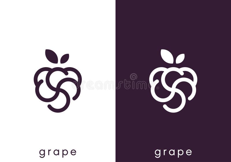 Simple Creative Grape Logo Design Vector Stock Vector - Illustration of ...